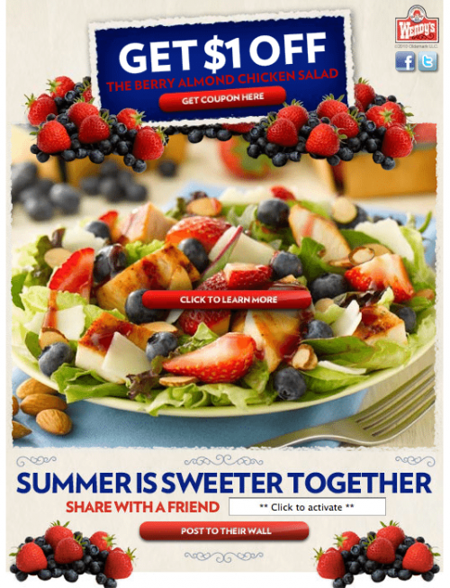 Like Wendy's on Facebook to Save on Their New Salads - Coupon Tips