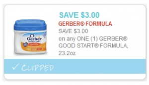 New Printable Coupon For $3.00 Off Gerber Good Start Formula + Target ...