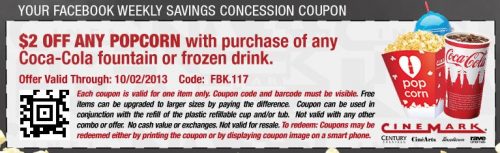 Cinemark & Regal Cinemas Concession Coupons For This Weekend ...