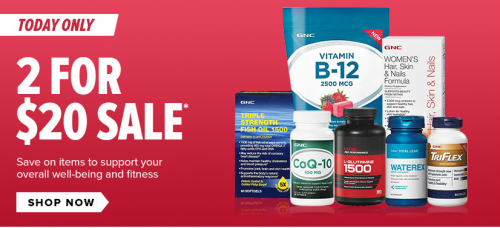 GNC 2 for $20 Sale! Plus, FREE 2-Day Shipping through Shoprunner or $3. ...