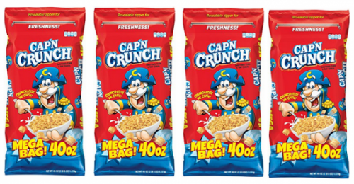 Cap'n Crunch Breakfast Cereal, Mega Size 40 oz. Bag (Pack of 4 Bags ...
