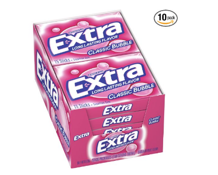 Extra Classic Bubble Sugarfree Gum, (Pack of 10) $5.15 - Freebies2Deals