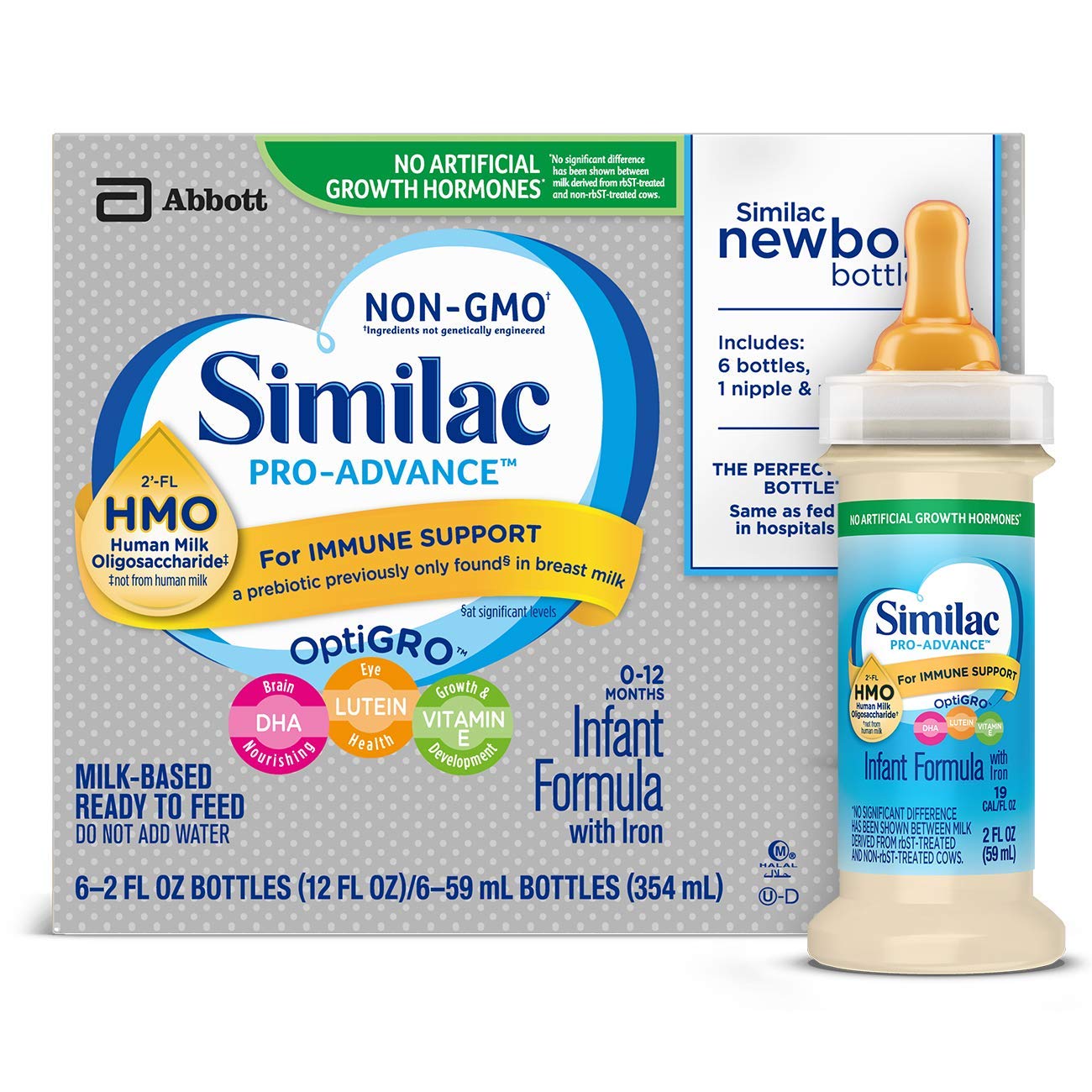 Similac Pro-Advance Infant Formula Ready to Feed Newborn Bottles, 48-ct ...