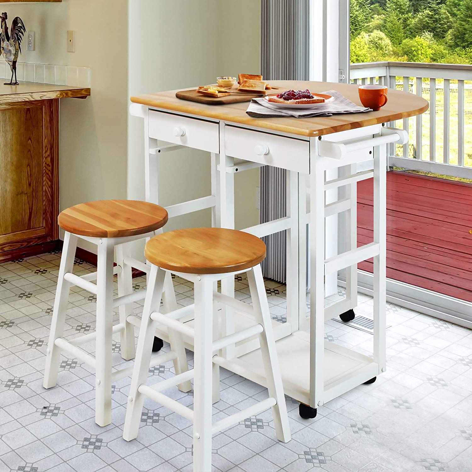 Casual Home Drop Leaf Breakfast Cart Just $95.39! - Freebies2Deals