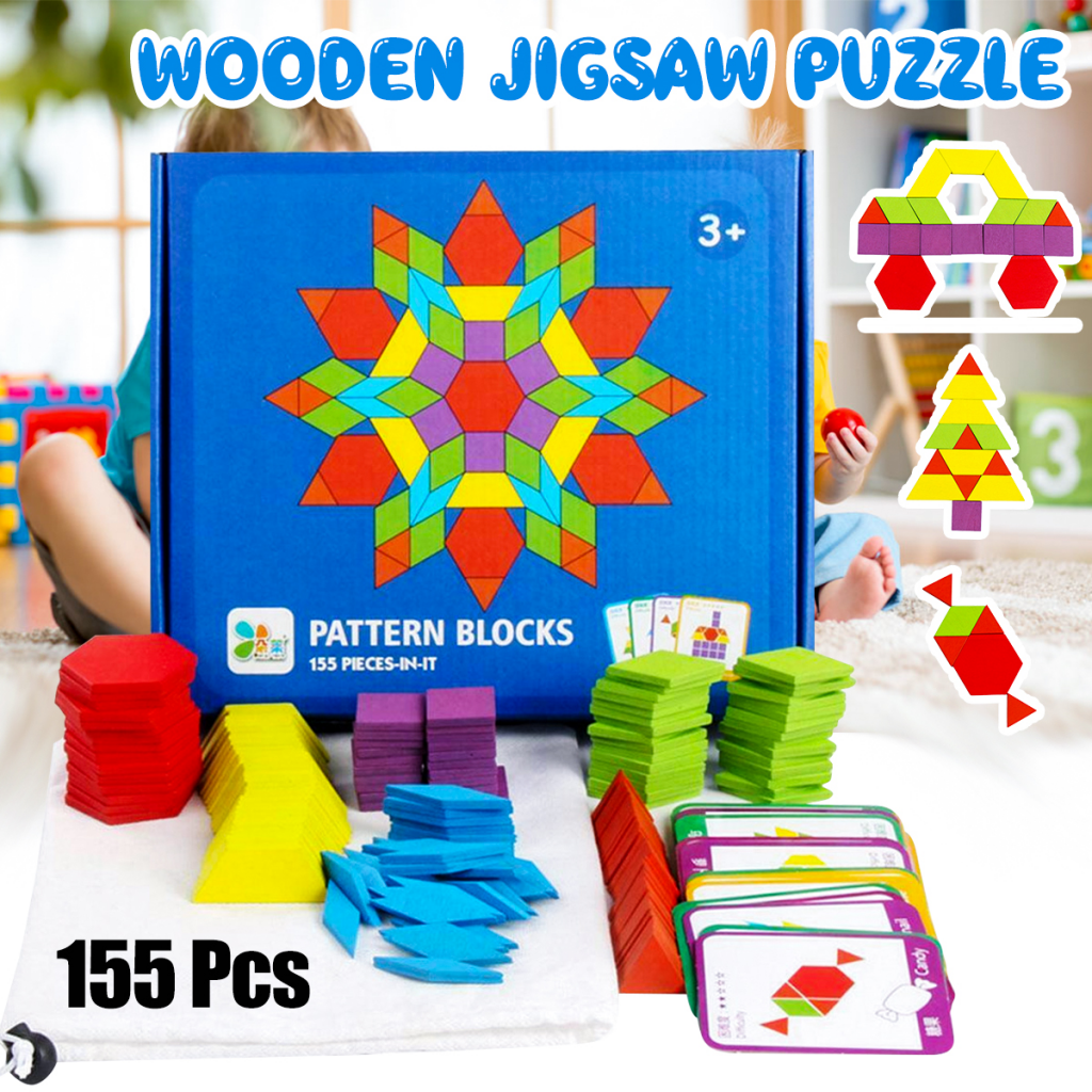 Wood Geometry Shape Jigsaw Puzzle Game (155 Pieces) Only $14.99! (Reg ...